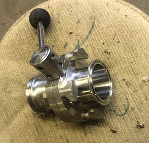 Used Bulk Tank Butterfly Valve Triclamp x Thread - Dairy Train Classifieds
